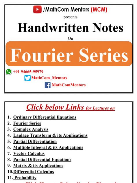 Fourier Transform Series Pdf