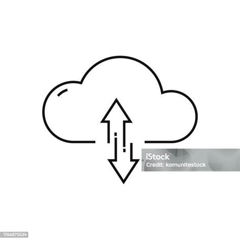 Cloud Computing 라인 아이콘 벡터 일러스트 레이 션입니다 로고 모바일 앱 웹사이트 Ui Ux 기호 기호에 대한 아이콘 디자인 0명에 대한 스톡 벡터 아트 및
