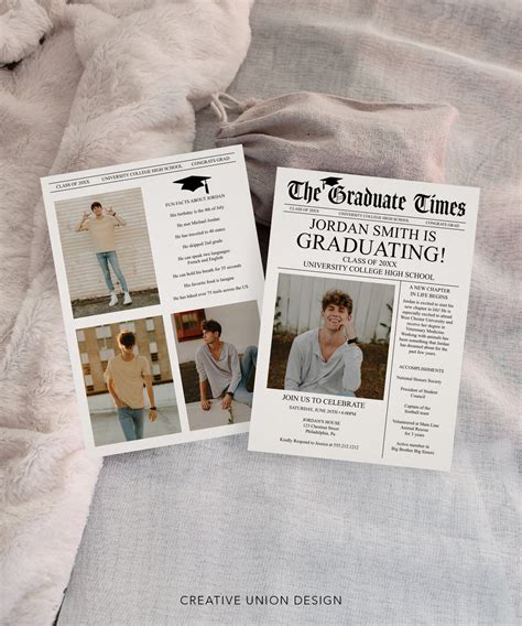 Class Of 2024 Graduate Printable Newspaper Keepsake Template