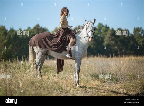 Beautiful Girl Riding Stock Photo Alamy