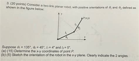 Solved 3 20 Points Consider A Two Link Planar Robot With Positive