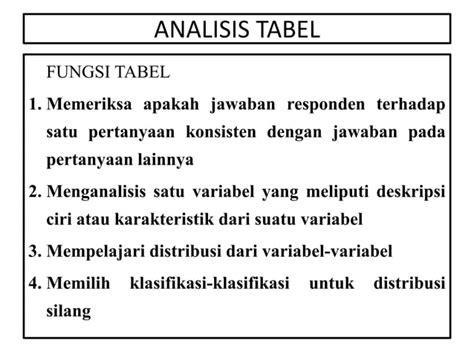Analisis Tabel Ppt