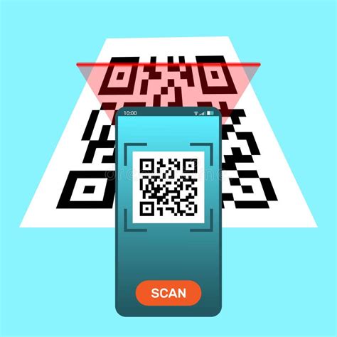 An Application For Scanning A QR Code On Your Phone Screen Stock Vector Illustration Of Device
