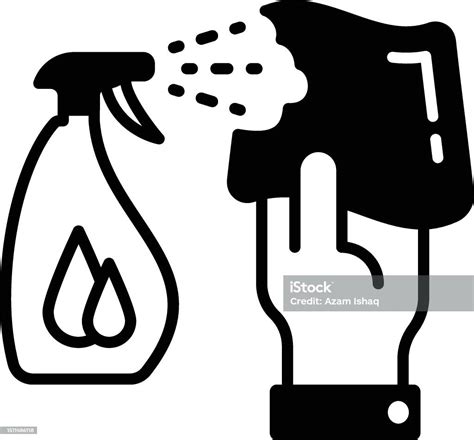 얼룩 제거제 스프레이 개념 촉촉한 수건 벡터 아이콘 디자인 하우스키핑 기호 사무실 관리인 기호 포터 또는 클렌저 장비 스톡