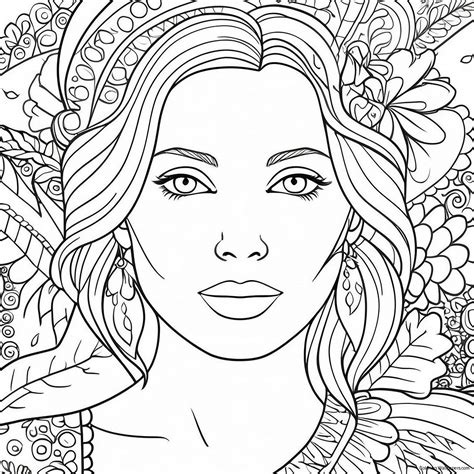 Beautiful Woman Portrait Coloring Page 23153 18282