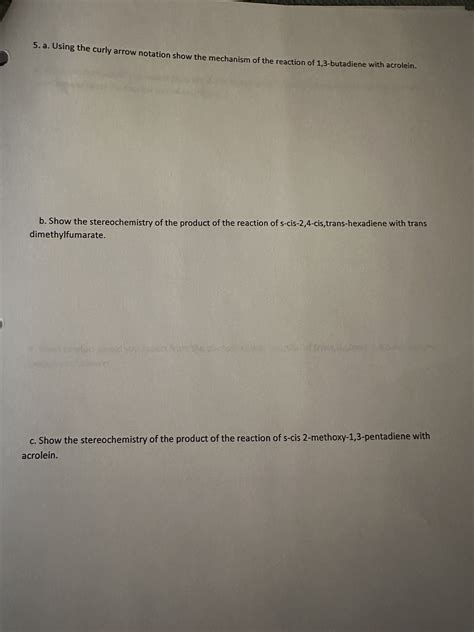 Solved 5 A Using The Curly Arrow Notation Show The