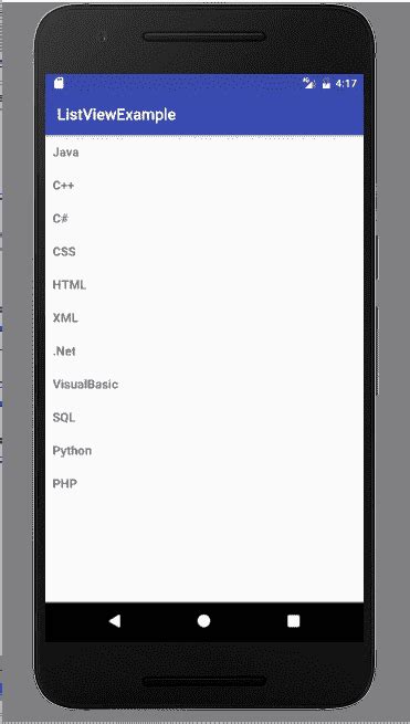 Android 列表视图示例 《java Tutorial Network 中文系列教程》 极客文档
