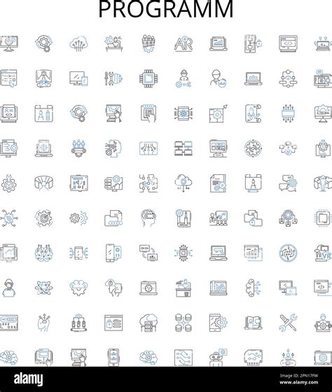 Programm Outline Icons Collection Program Programm Programming