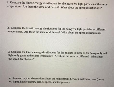 Solved Part Ii Kinetic Energy And Speed Sketch And Compare