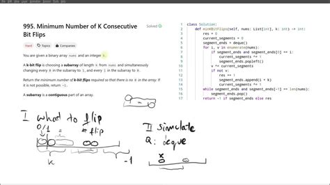 June 24 2024 Leetcode Daily 995 Minimum Number Of K Consecutive Bit Flips Python Solution
