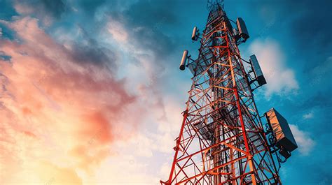 Telecom Tower Closeup Background Telecom Tower Sky Background Image And Wallpaper For Free