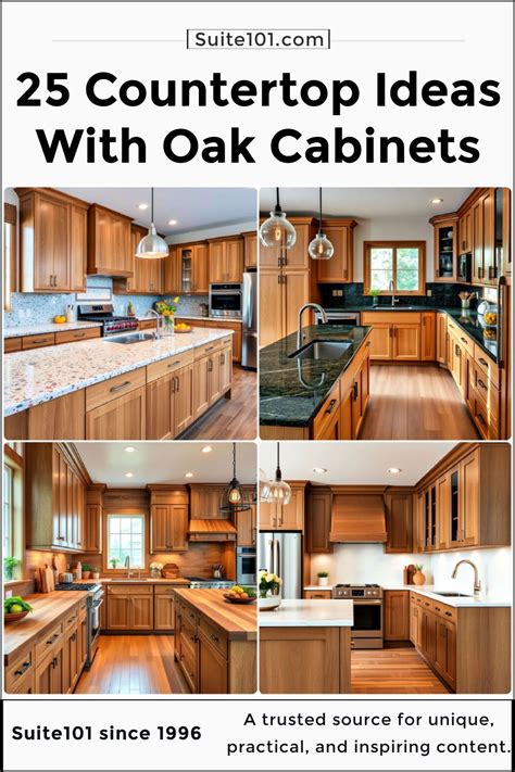 25 Kitchen Countertop Ideas With Oak Cabinets To Copy