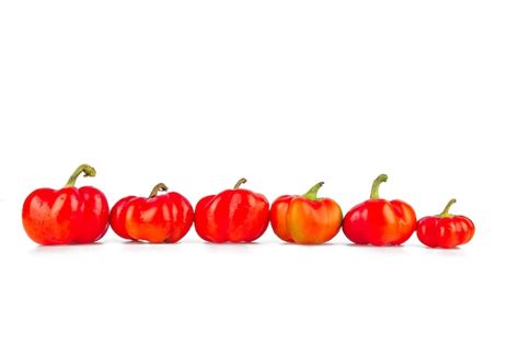 Pequeños Pimientos Rojos Coloridos Sobre Un Fondo Blanco Pimiento Dulce Mini Bell Surtido De