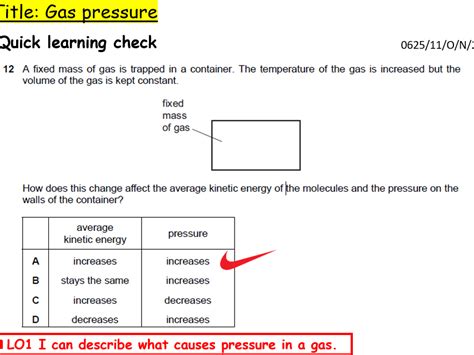 Gas Pressure For Igcse Physics 0625 Cie Unit 2 Teaching Resources