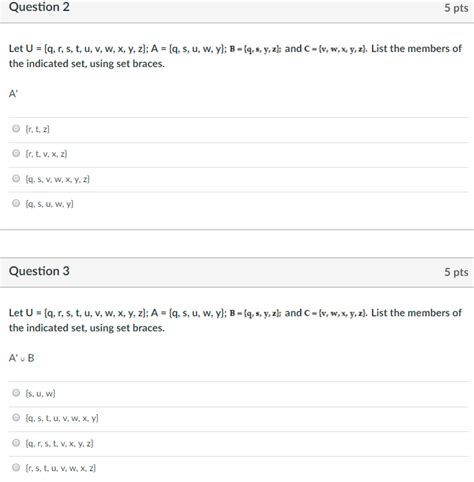 Solved Question2 5 Pts Let U Q R S T U V W X Y Z Chegg Com