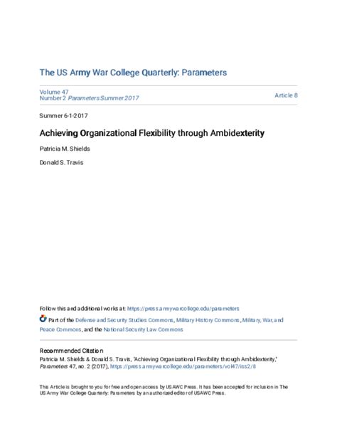 Pdf Achieving Organizational Flexibility Through Ambidexterity