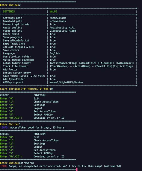 Bug Ooops An Unexpected Error Occurred · Issue 876 · Yaronzz