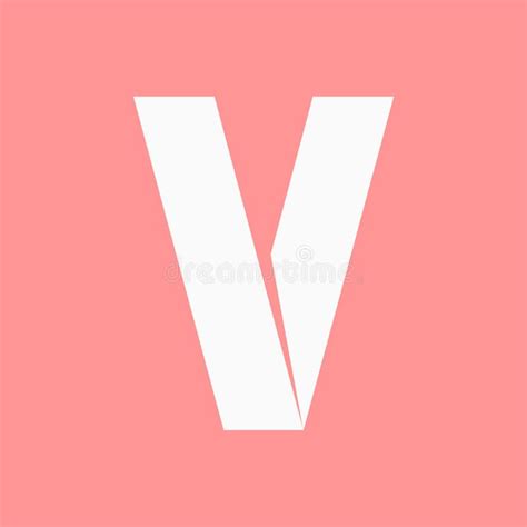 Letter V Cut Out From White Paper Stock Vector Illustration Of Decoration Font