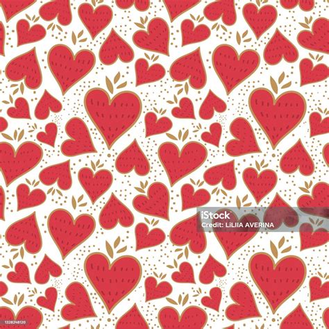 하트 모양의 딸기와 잎이 있는 매끄러운 패턴 섬유 제품 이나 노트북 및 노트북에 대 한 인쇄 투명 한 배경에 벡터 이미지 공장
