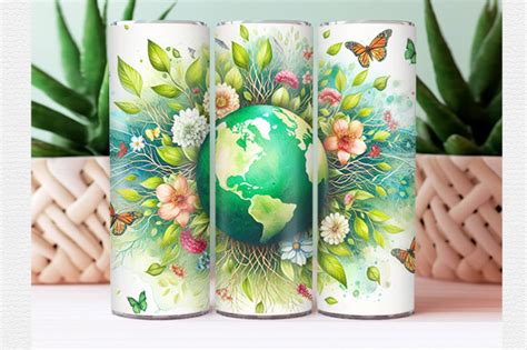 Earth Day Tumbler Wrap Skinny Tumbler Graphic By Crafted Wonders