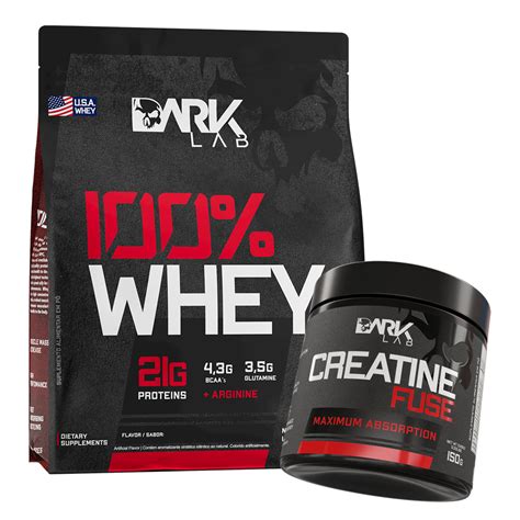 Kit 100 Whey Protein Concentrado Refil 900g Creatina Monohidratada