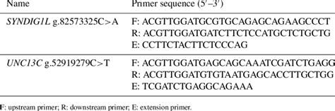 Primer Sequences For Genotyping Download Scientific Diagram