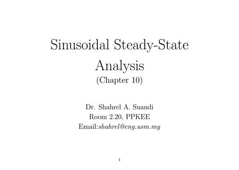 Sinusoidal Steady State Analysis Usm