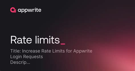 Rate Limits Threads Appwrite