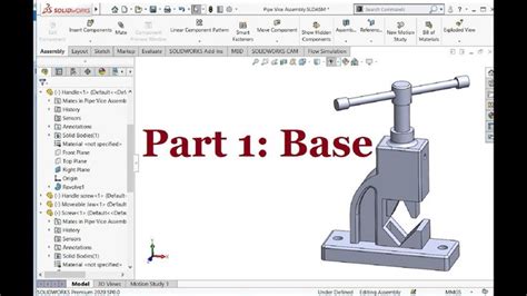 Solidworks Assembly Tutorials Pipe Vice Assembly Part Solidworks Tutorial Cad Cam