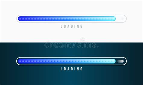 Set Of Loading Bar Vector Illustration Progress Visualization Loading Status Collection Stock