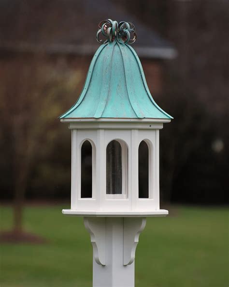 Copper Roof Bird Feeder With Ribbon Detail Gazebo Feeders