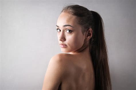 Premium Photo Shy Natural Beauty