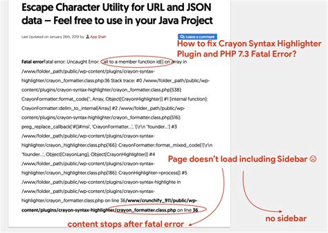 Fix For Crayon Syntax Highlighter Wordpress Plugin And Php 73 Fatal