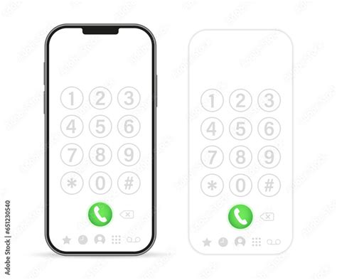 Smartphone Dial Keypad Design Keyboard Template In Touchscreen Device User Keypad With Numbers