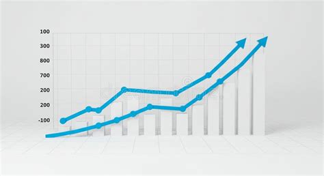 Bar Chart With A Grid Background Displaying Increasing White 3d Bars A Blue Line Stock