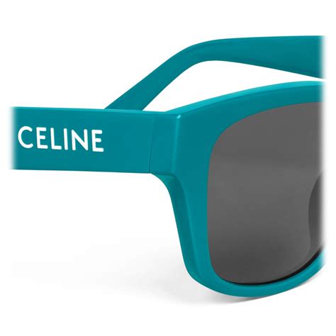 Céline Celine Monochroms 05 Sunglasses In Acetate Neon Turquoise Sunglasses Céline