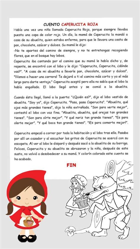 El Texto Narrativo Cuentos Caperucita Roja 1200x1553