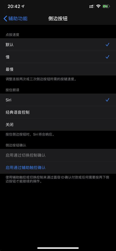侧边按钮启用辅助触控确认，应该怎… Apple 社区