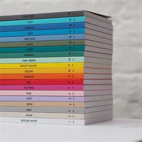 Personalised Notebook Colour Chart