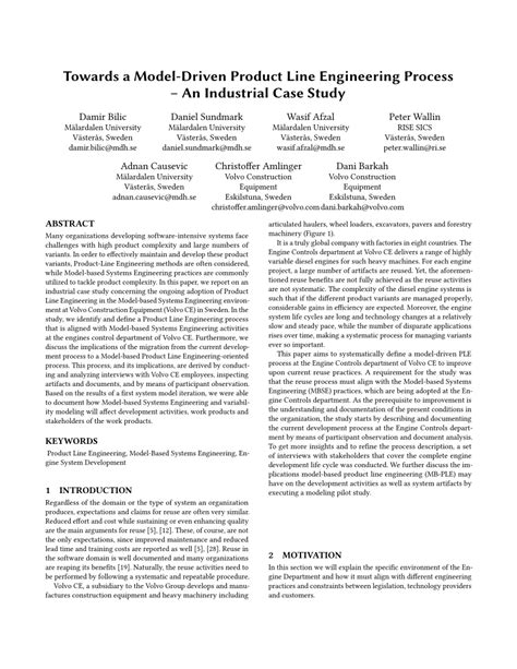 Pdf Towards A Model Driven Product Line Engineering Process An