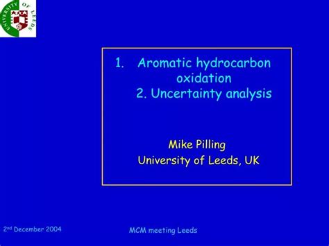 Ppt Aromatic Hydrocarbon Oxidation Uncertainty Analysis Powerpoint Presentation Id