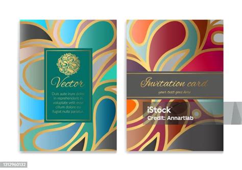 추상적인 다채로운 인사말 카드 디자인 고급 벡터 장식 템플릿 초대 전단지 메뉴 브로셔 벽지 장식 포장 또는 원하는 아이디어에 적합합니다 0명에 대한 스톡 벡터 아트 및 기타