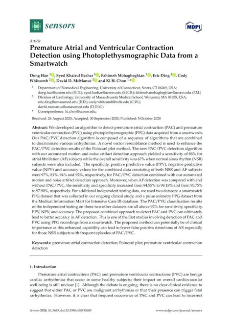 Pdf Premature Atrial And Ventricular Contraction Detection Dokumentips