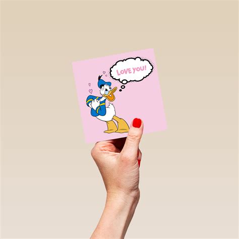 Personalised Editable Pink Donald Duck Anniversary Card Hallmark Uk