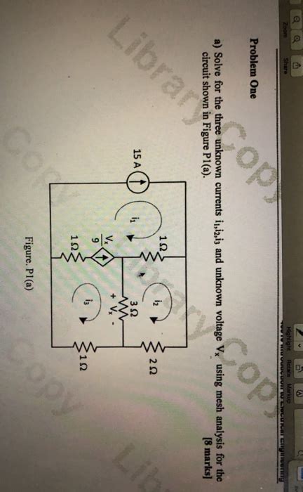 Solved Problem One A Solve For The Three Unknown Currents I