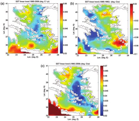 Horizontal Distribution Of The Satellite Derived Sst Annual Linear