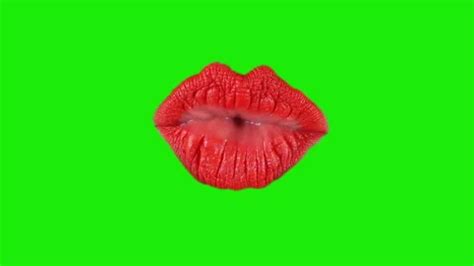 Sexy Female Lips Kiss Green Screen Red L Stock Video Pond5