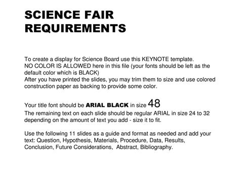 Procedure Science Fair