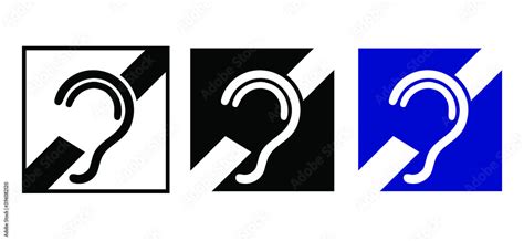 Limited Hearing Deafness Symbol And Audible Sign Hearing Impaired