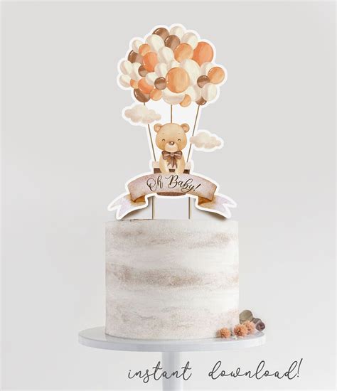 Teddy Bear Cake Topper Centerpiece Decoration Cutouts Cake Etsy